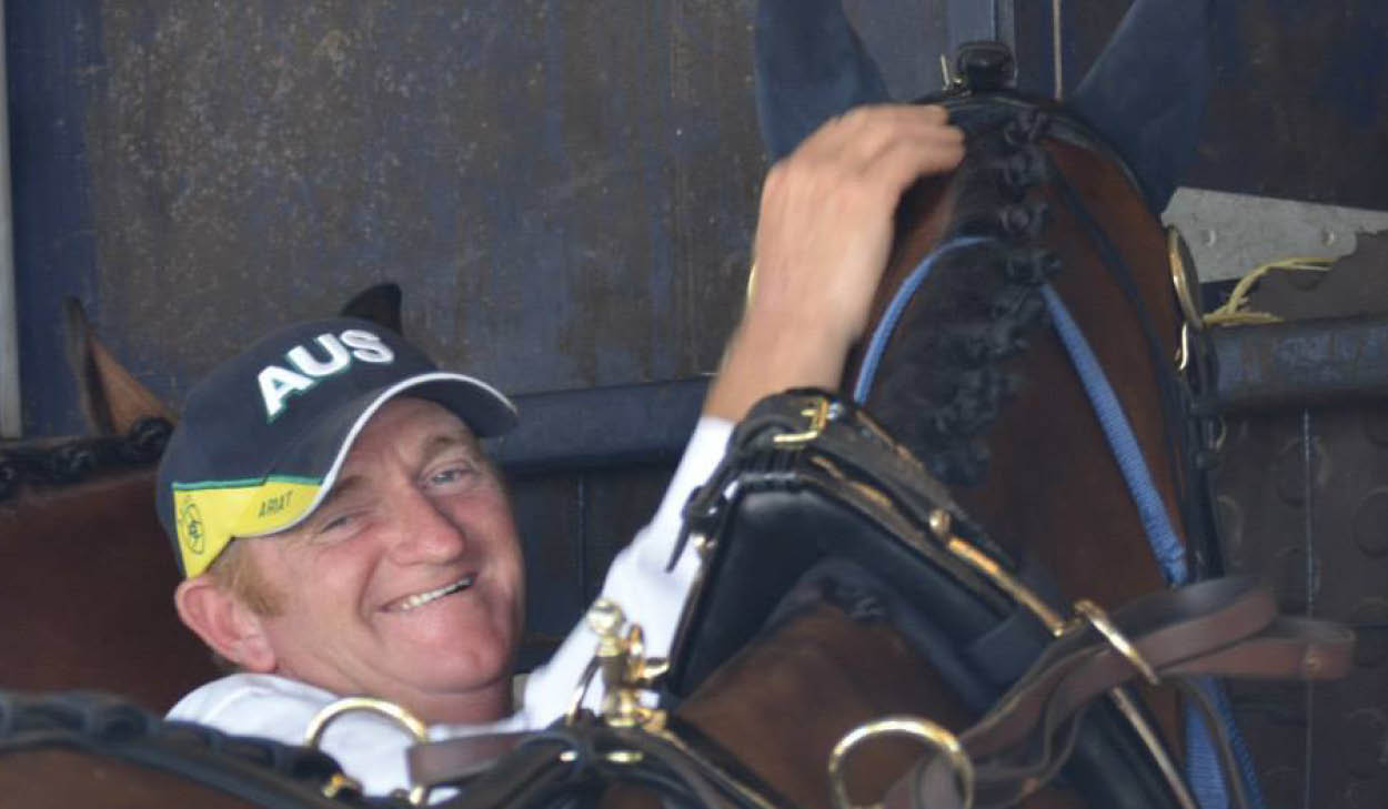 Gavin Robson completing last minute gear checks | Equestrian Australia